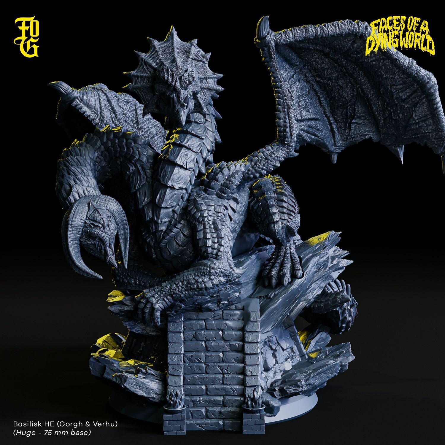 Миниатюра D&D "Василиск самец" 32 мм (DnD, Dungeons & Dragons, ДнД, Подземелья и Драконы, Pathfinder)