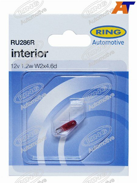 RING RU286R Лампа (T5/ Галоген/ W1.2W Индикатор (Красная) 12V 1.2W Блистер 1 шт.)