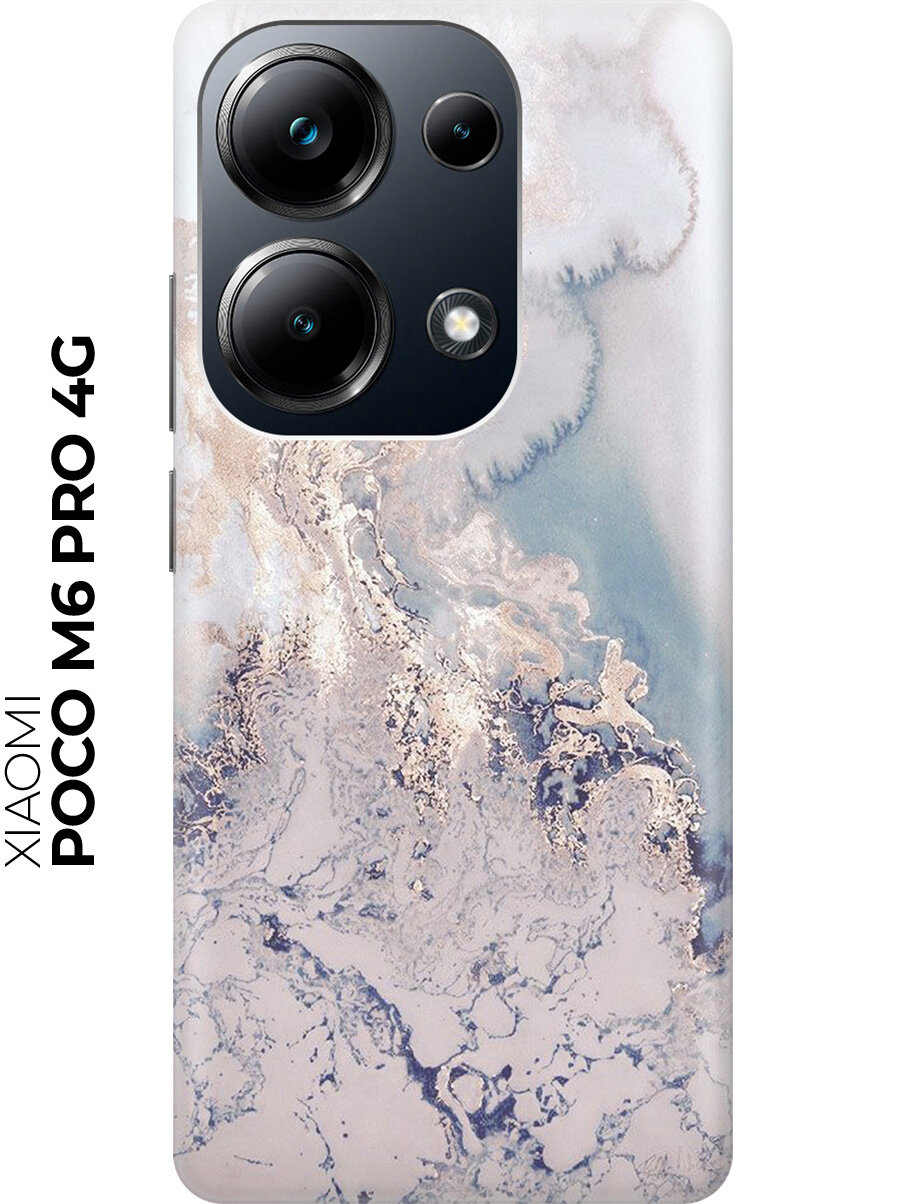Силиконовый чехол на Xiaomi Redmi Note 13 Pro 4G / Poco M6 Pro 4G / Сяоми Редми Ноут 13 Про 4г / Поко М6 Про 4г с рисунком "Мраморная волна"