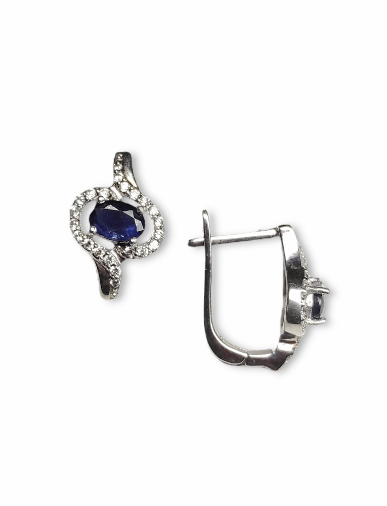 Серьги ЗлатаМира, серебро, 925 проба, фианит