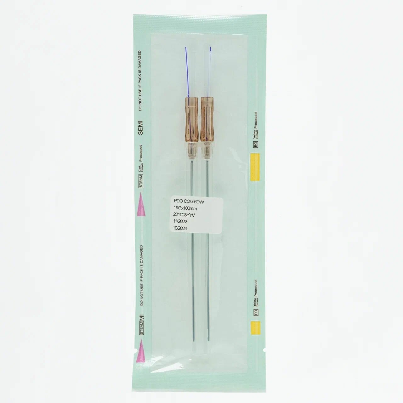 Стерильные рассасывающиеся мезонити INTRARICH из полидиоксанона для тредлифтинга тканей на иглах-носителях