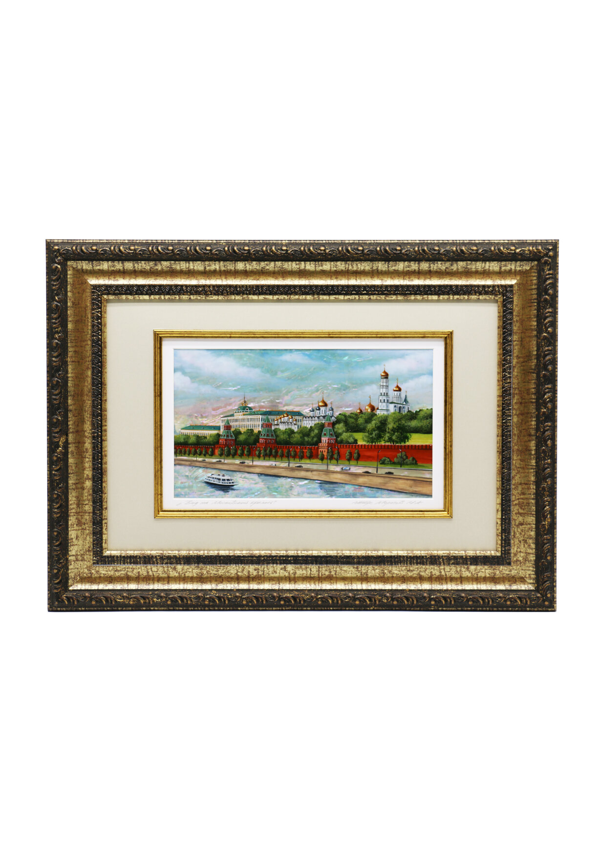 Картина перламутровая Вид на Московский Кремль, авт. Морозов М. А. (27574)