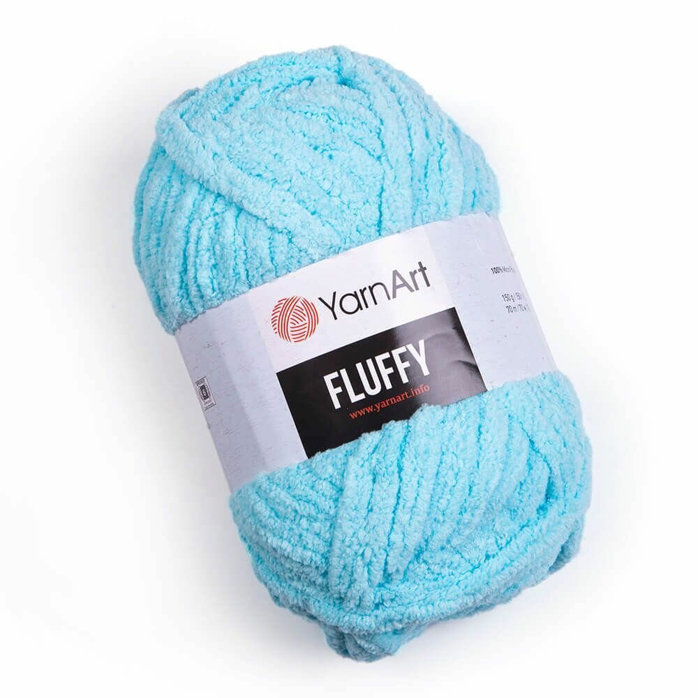Пряжа Fluffy YarnArt, гол. бирюза - 718, 100% микрополиэстер, 3 мотка, 150 г, 70 м.