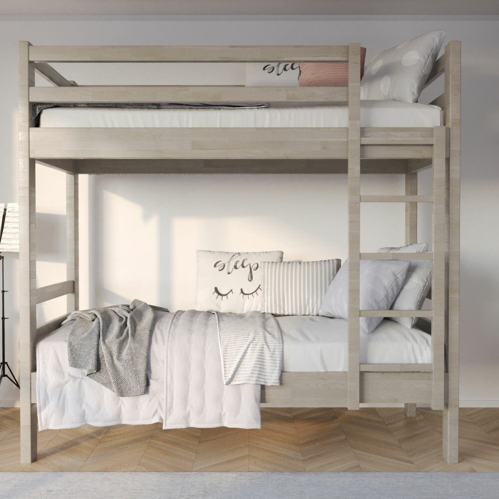 Детская двухъярусная кровать 80x200 Кадет цвет Беленый дуб