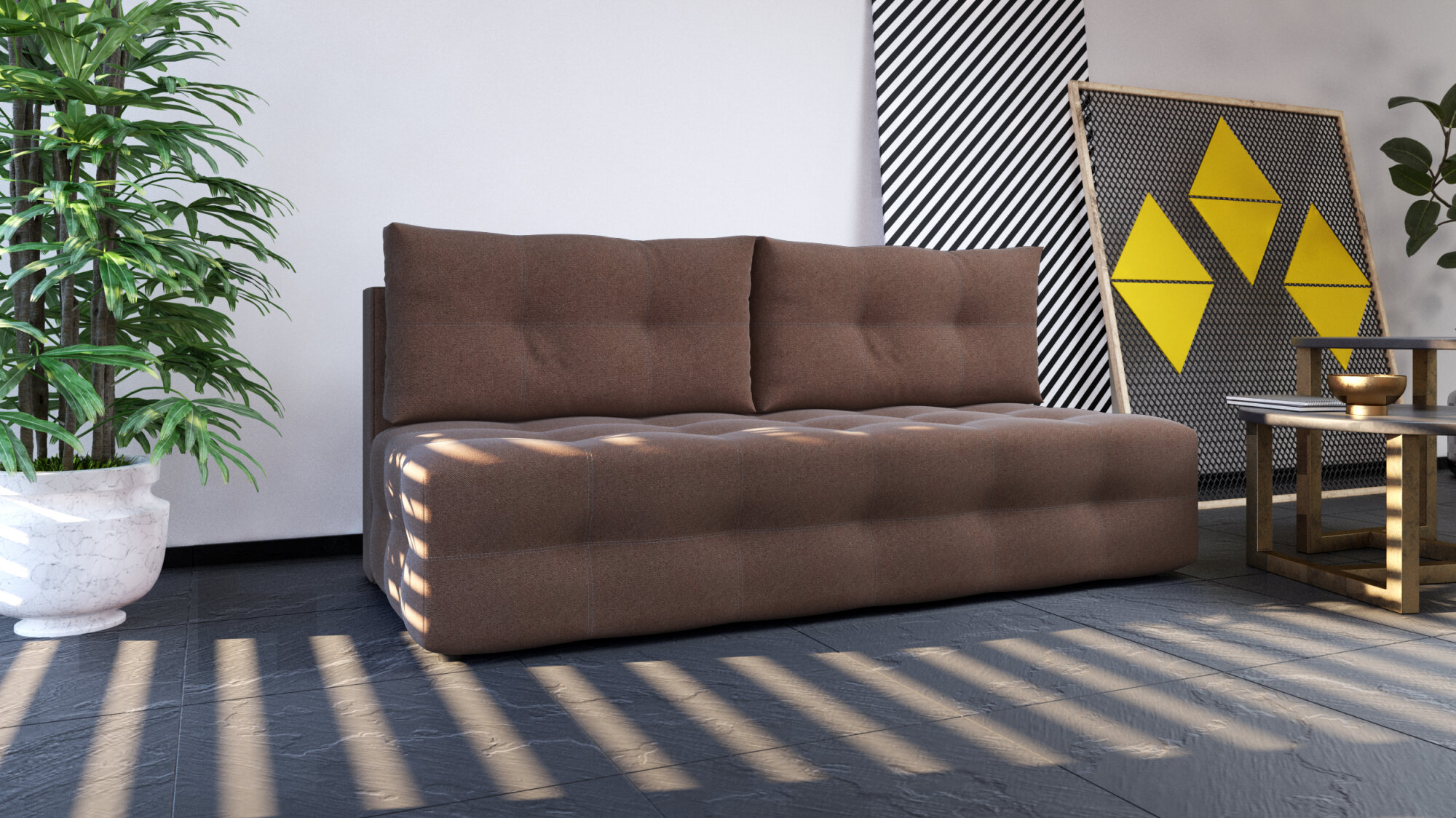 Диван прямой Лондон светло-коричневый