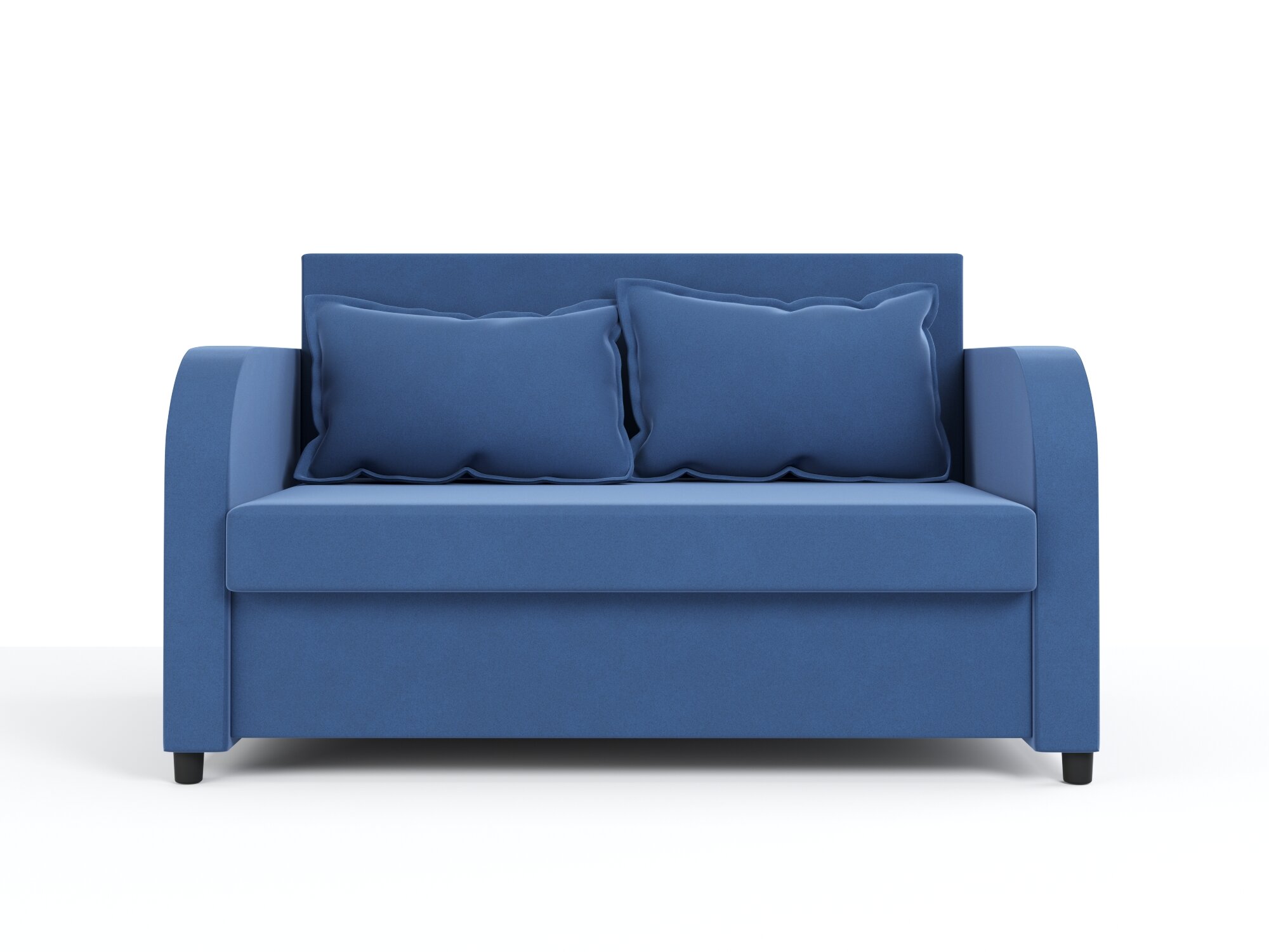 Диван MebelVia "Бали 2", трёхсекционная еврокнижка, велюр, синий