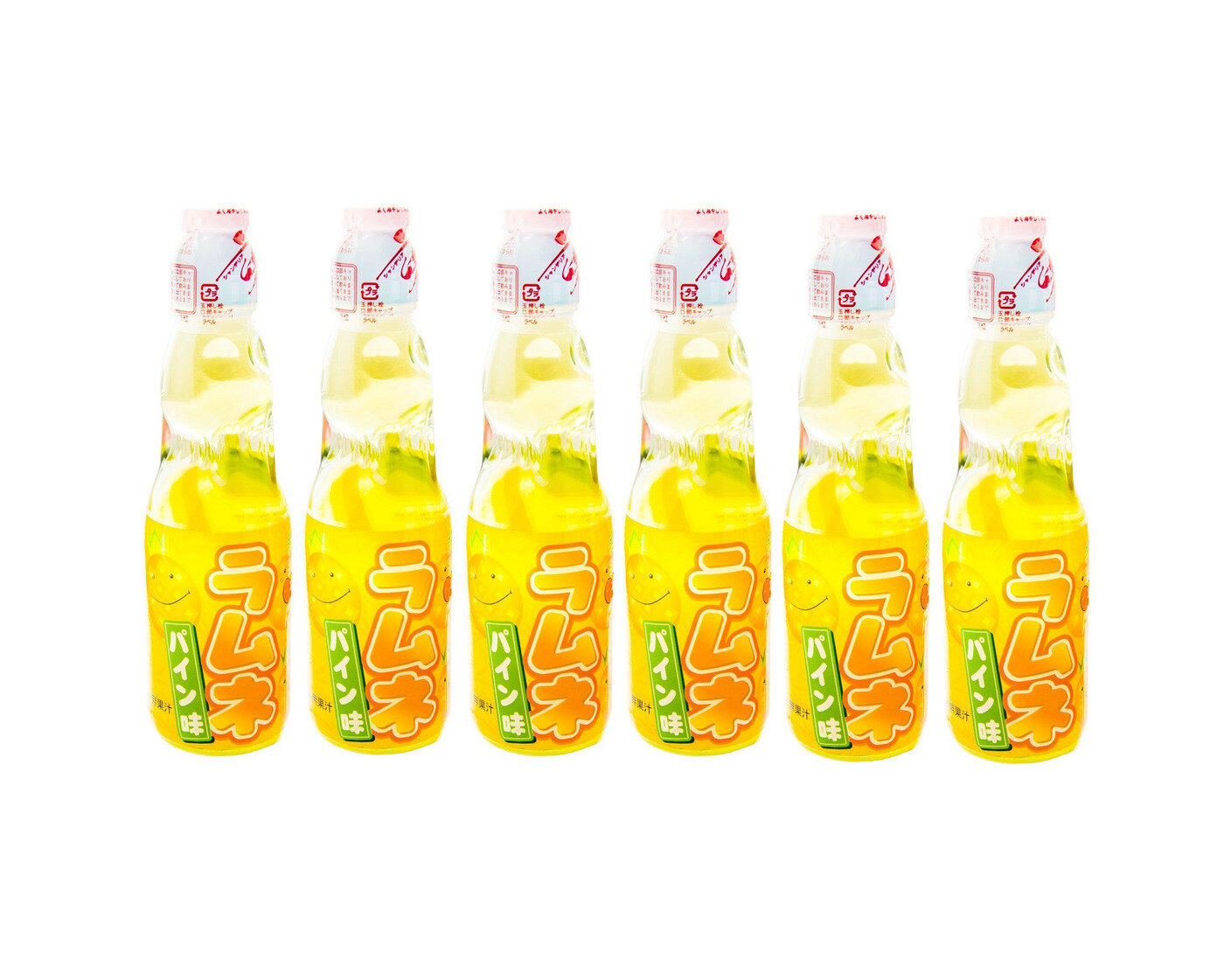Японский лимонад Ramune Lemonade (Рамунэ) ананас, 6 шт по 200 мл