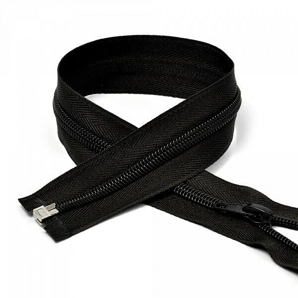 Молния спираль пластиковая №5 (молния разъемная) 70 см цв.322 черный упак.10 шт