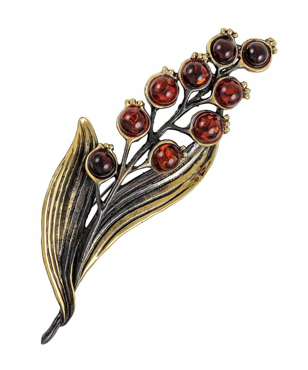 Брошь, янтарь