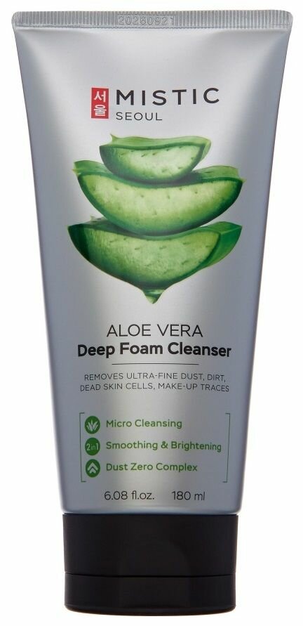 MISTIC Глубокоочищающая пенка для умывания с экстрактом Алоэ Вера Aloe Vera Deep Foam Cleanser, 180 мл
