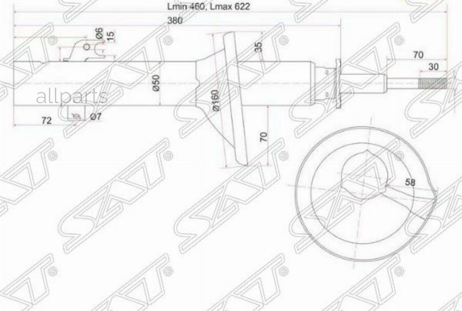 SAT ST-51606-S47-014 Стойка передняя HONDA STEPWGN/S-MX 96-02 LH
