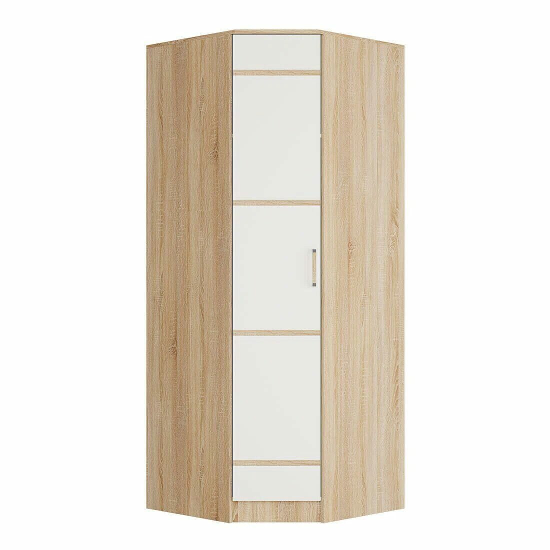 Шкаф для одежды угловой «Сакура», дуб сонома/белый (876х876х2216)