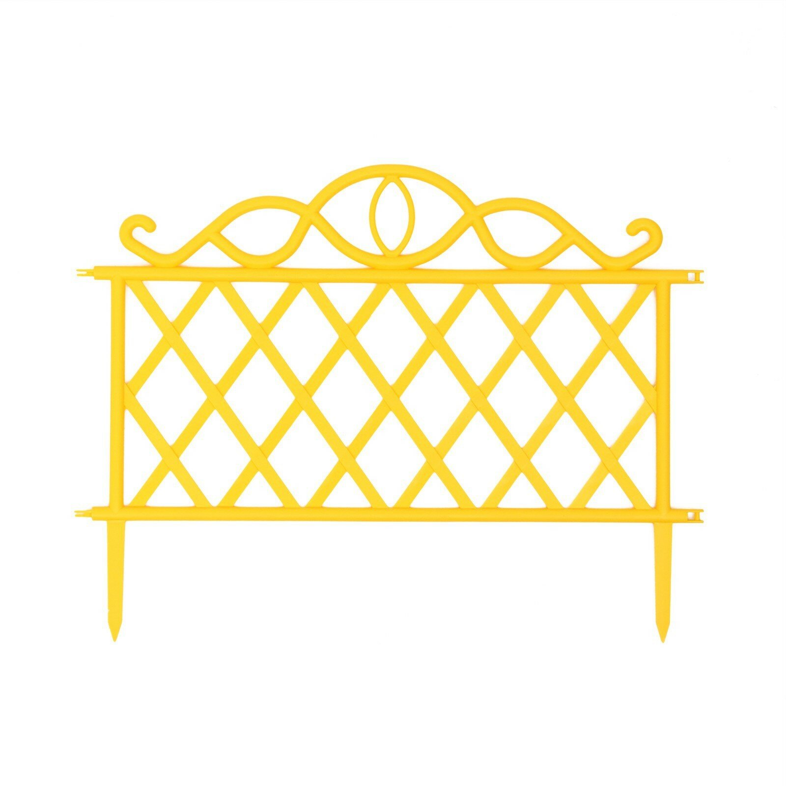 Ограждение декоративное, 36×42 см, пластик, жёлтое