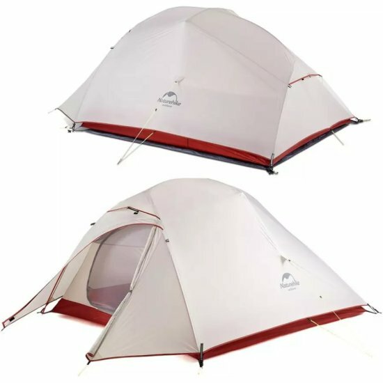 Палатка Naturehike Cloud Up Si 3-местная, алюминиевый каркас, сверхлегкая, серо-красная