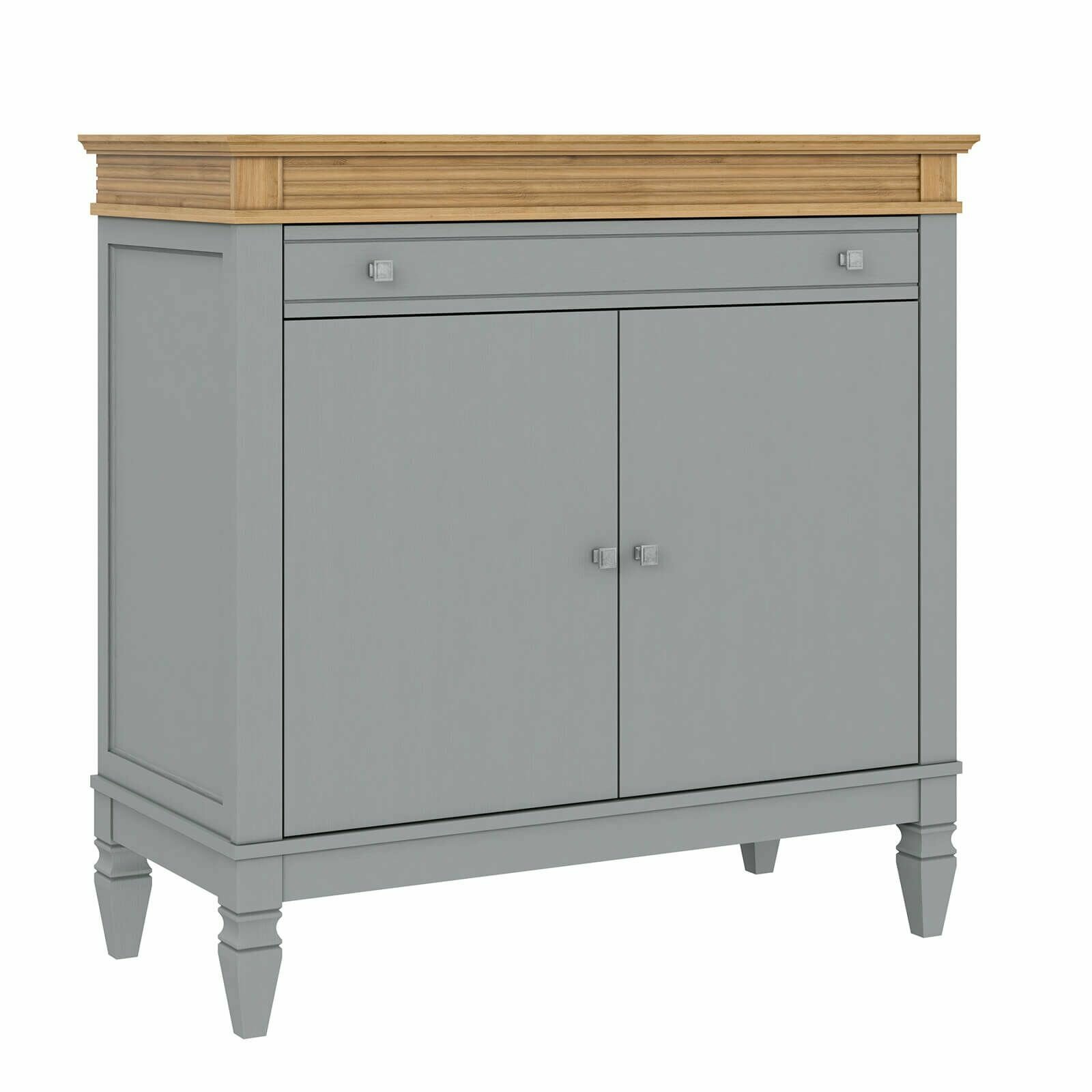 Комод ММЦ Гостиная Ольса 221 (серый №7042+антик №24) из массива сосны