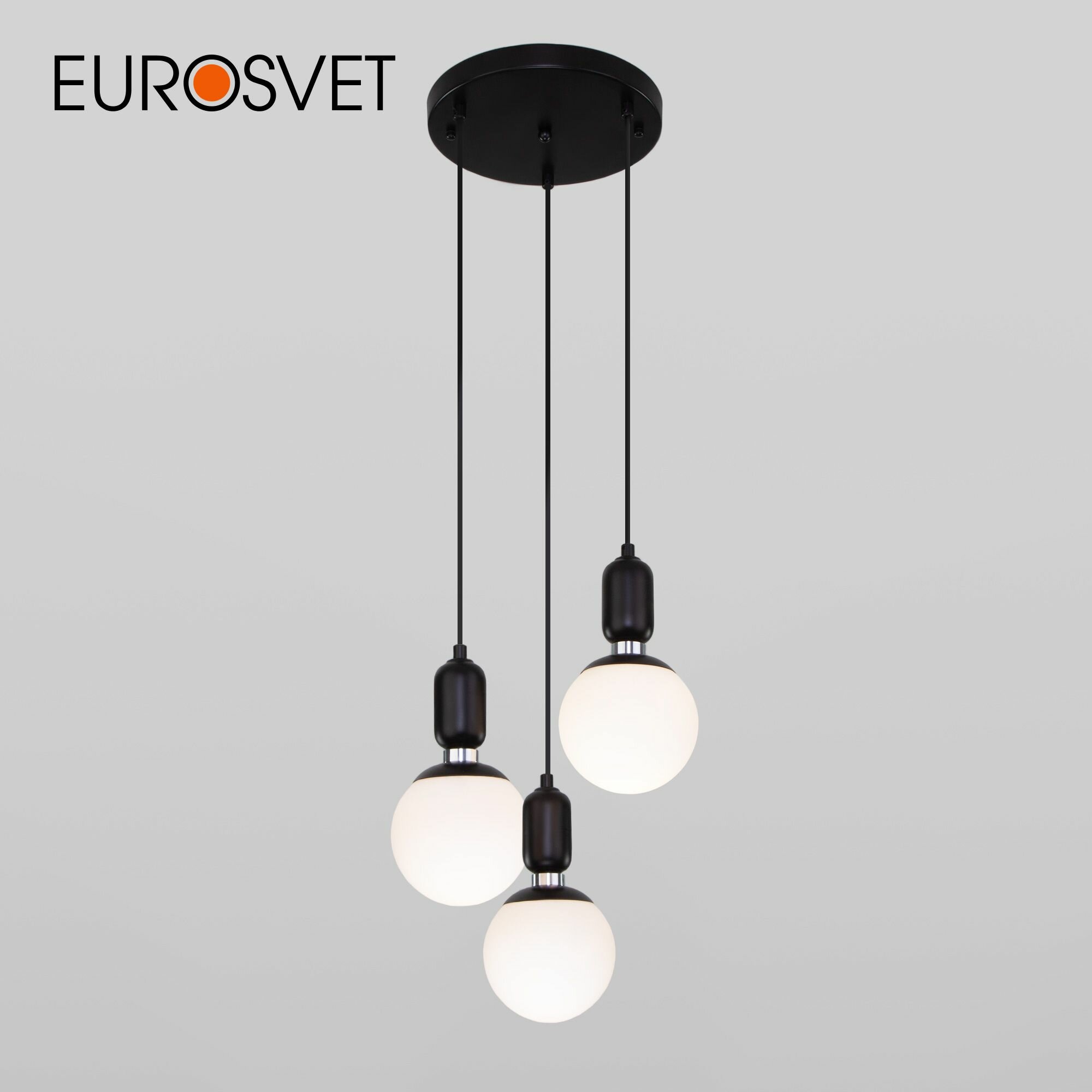 Подвесной светильник Eurosvet Bubble 50151/3, E27, 3*60 Вт, черный