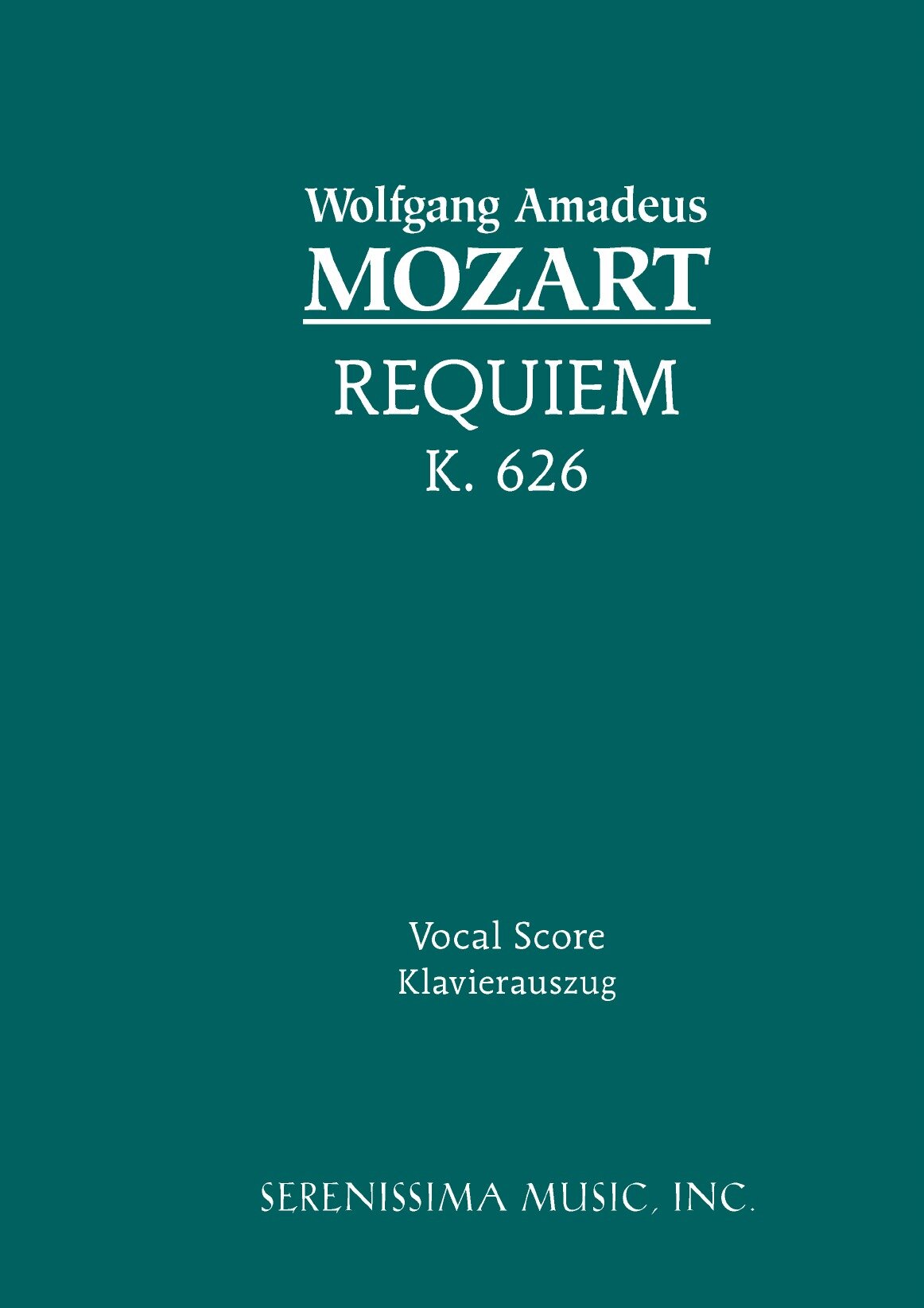 Requiem, K.626. Vocal score