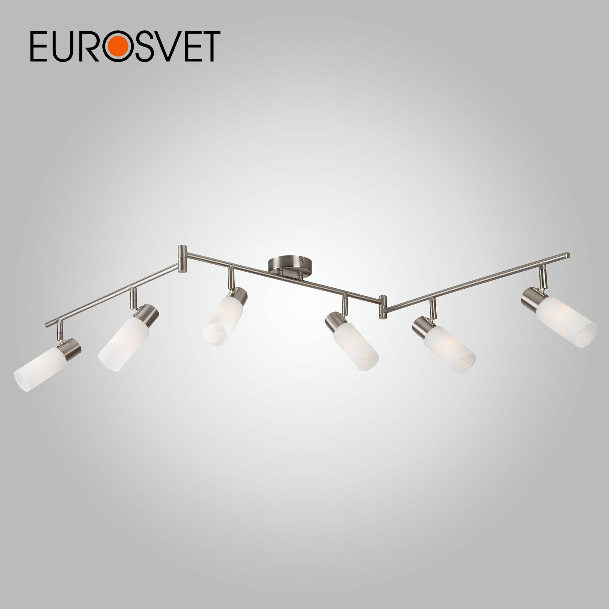 Люстра / Потолочный светильник с поворотным механизмом Eurosvet Madison 20043/6 сатин-никель IP20