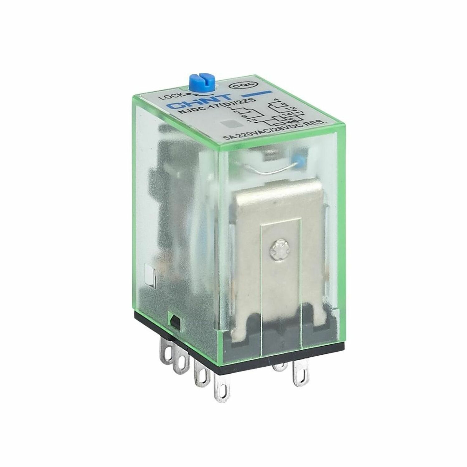 Промежуточное реле с кнопкой тестирования NJDC-17(D)/3ZS 3 конт. с инд. LED 5А AC220В (R) Chint - CH-651138