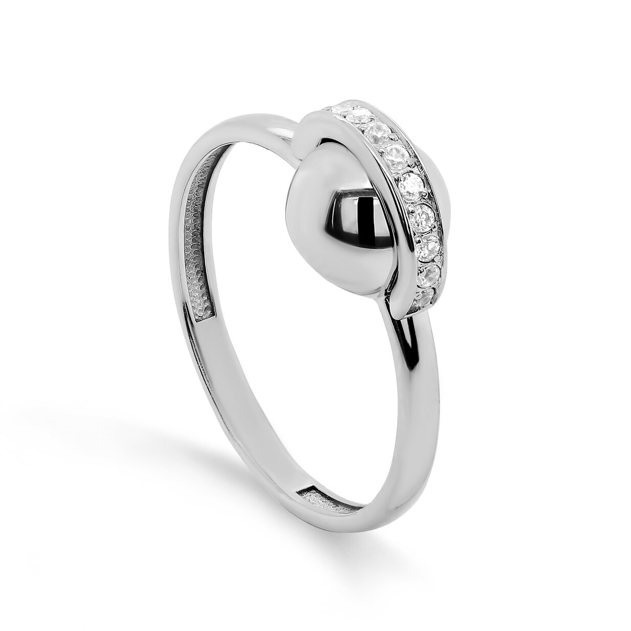 Кольцо, серебро, 925 проба, фианит