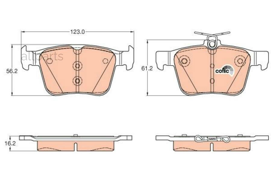 ZF RUSSIA GDB1957 ZFR Колодки задние для VW Golf VII ZF Russia GDB1957 ZFR