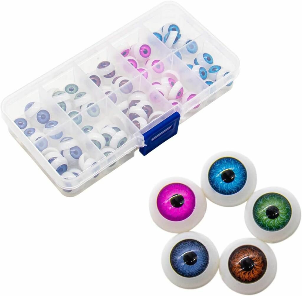 Глазки для игрушек клеевые в боксе, 100 шт.