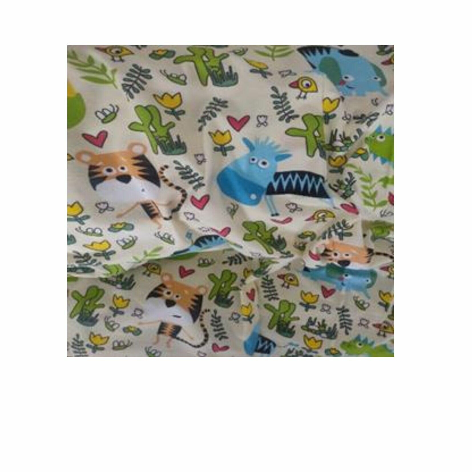 Простыня стандартная, Фланель, 120x150 см Звери