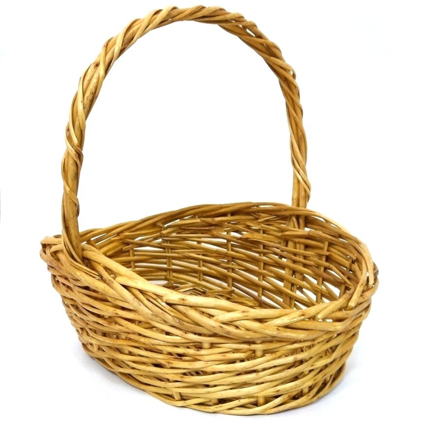Корзина плетеная №1 медовая овальная, ручное плетение из лозы