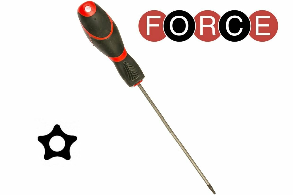 Отвертка TORX STAR пятилучевая звезда TS15 c отверстием FORCE 71F15