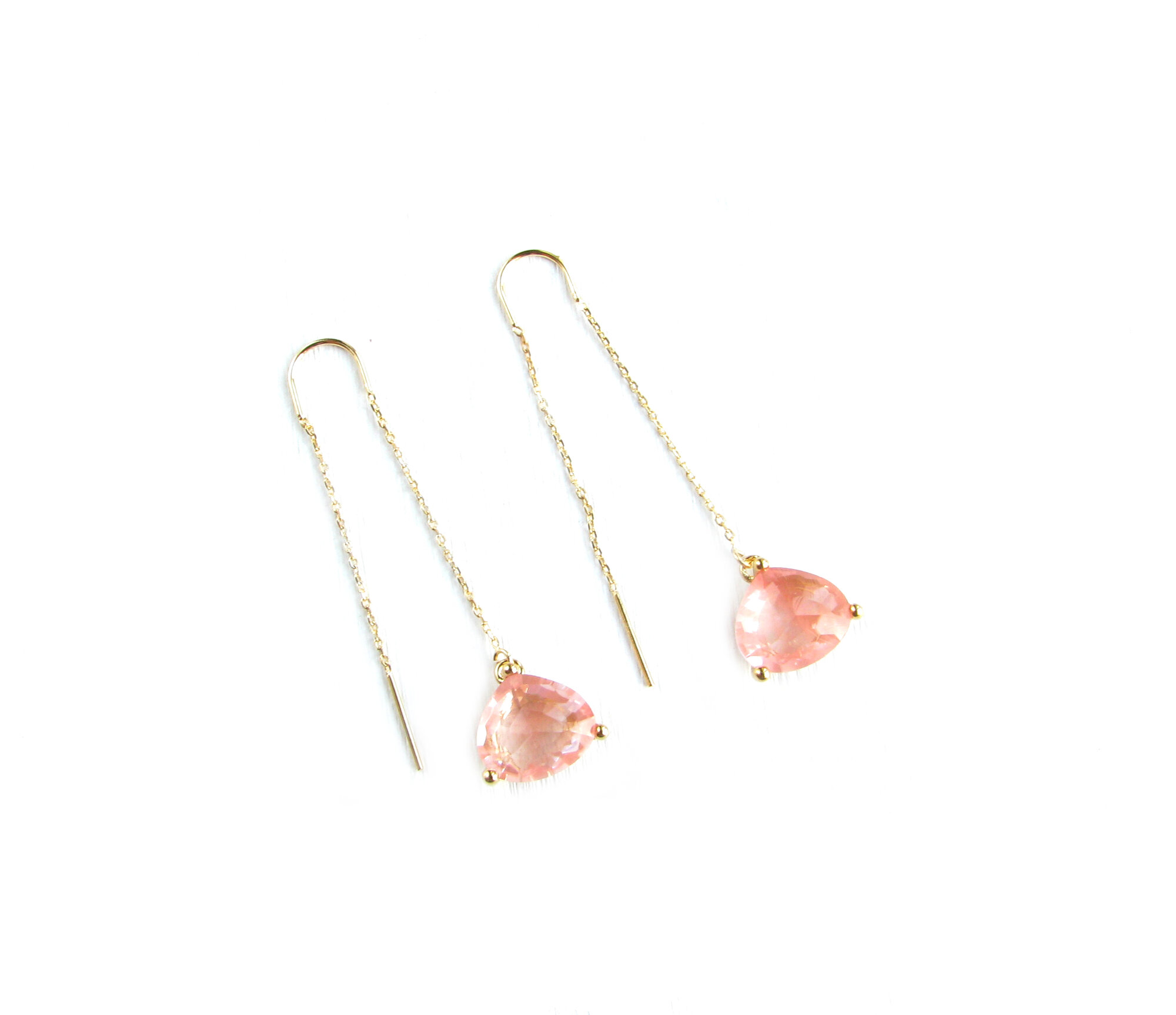 Серьги цепочки, с подвесками, стекло, искусственный камень