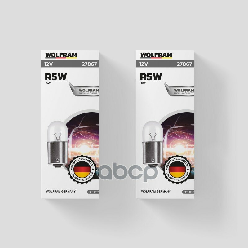 Лампа R5W 12V 5W BA15s WOLFRAM HALOGEN BULB 1 шт. картон 27867/R5W 2619 N0177185 R5W 2619 N0177185 WOLFRAM арт. 27867