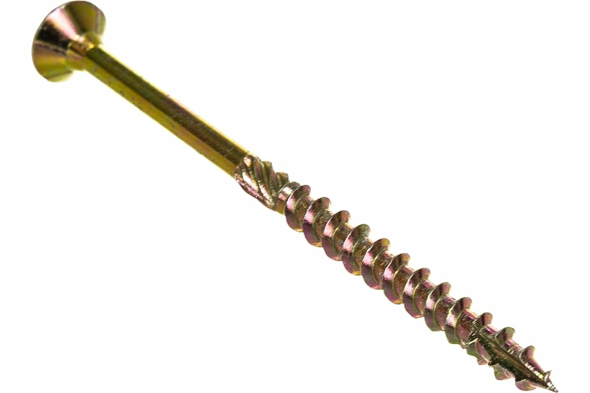 Rusconnect CS 05080 шуруп по дереву с потайной головкой 5x80 мм, цинк-желтый, 200 шт