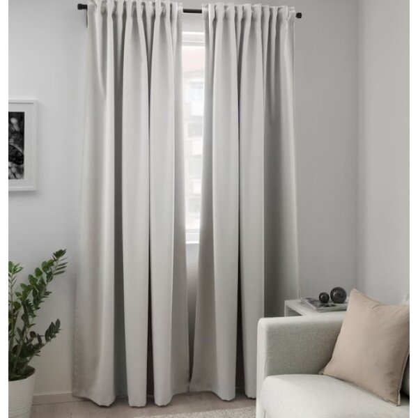 Майгулл Комплект штор 145х300 блэк-аут светло-серый 2 шт.