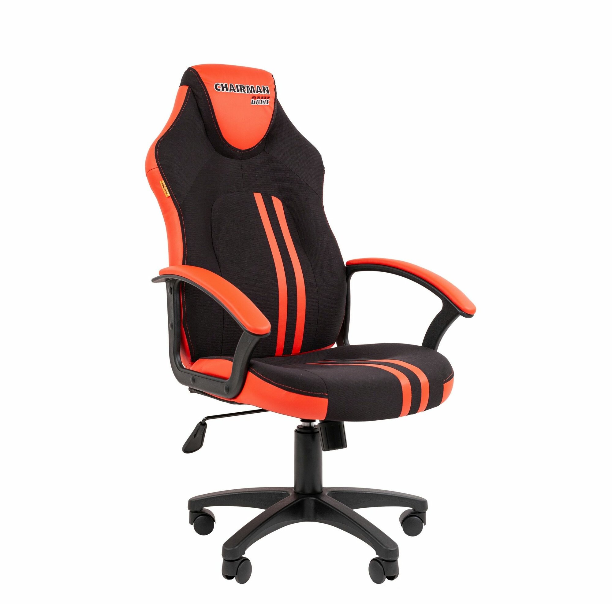Игровое кресло CHAIRMAN GAME 26 экокожа/ткань, черный/красный, с механизмом качания