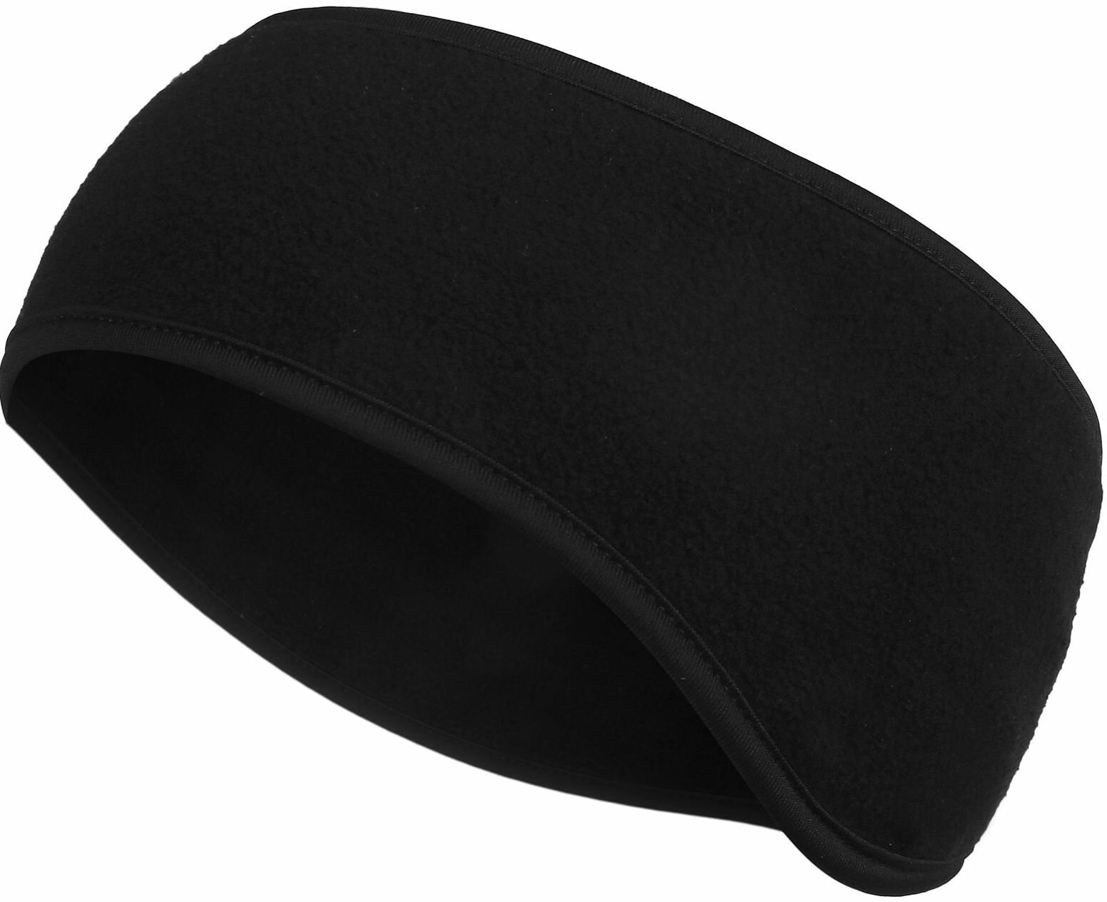 Повязка спортивная на голову ONLYTOP, головной аксессуар для занятий спортом, фитнесом и прогулок, обхват 50-61 см, цвет чёрный