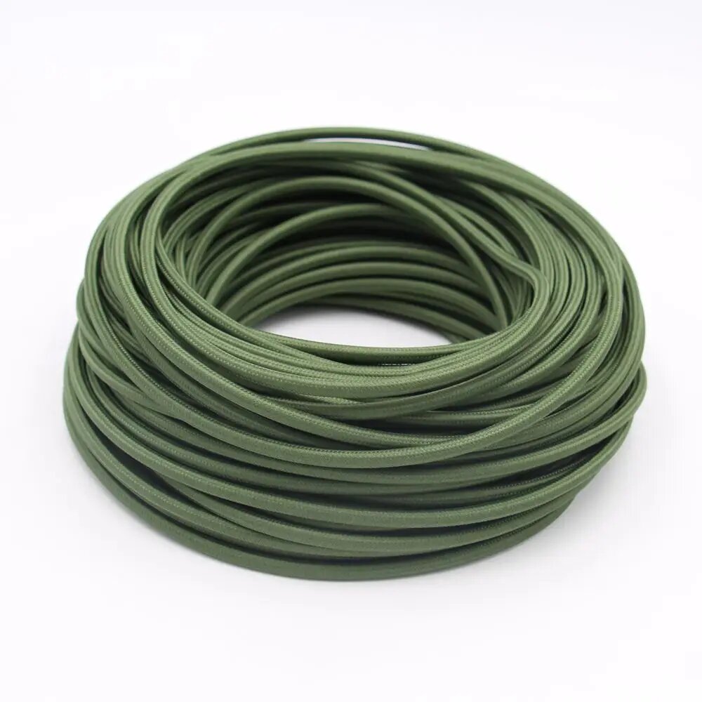 Текстильный провод Olive-green 3x0.75мм2, 2 м