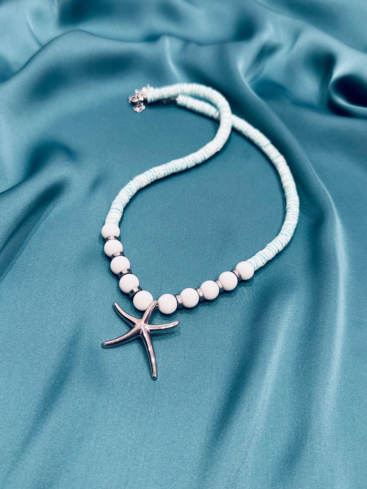 Колье, агат, ракушка