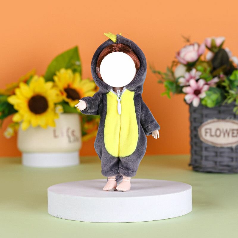 Плюшевая кукла-монстр 17 см BJD, игрушка-пеленалка Ob11, маленькая кукла-динозавр, аксессуары для одежды, детские игрушки для переодевания своими руками -lj