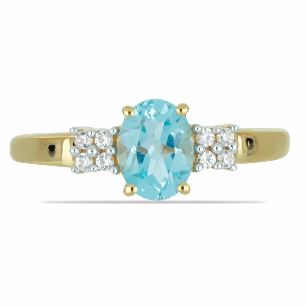 Кольцо, серебро, 925 проба, циркон, топаз