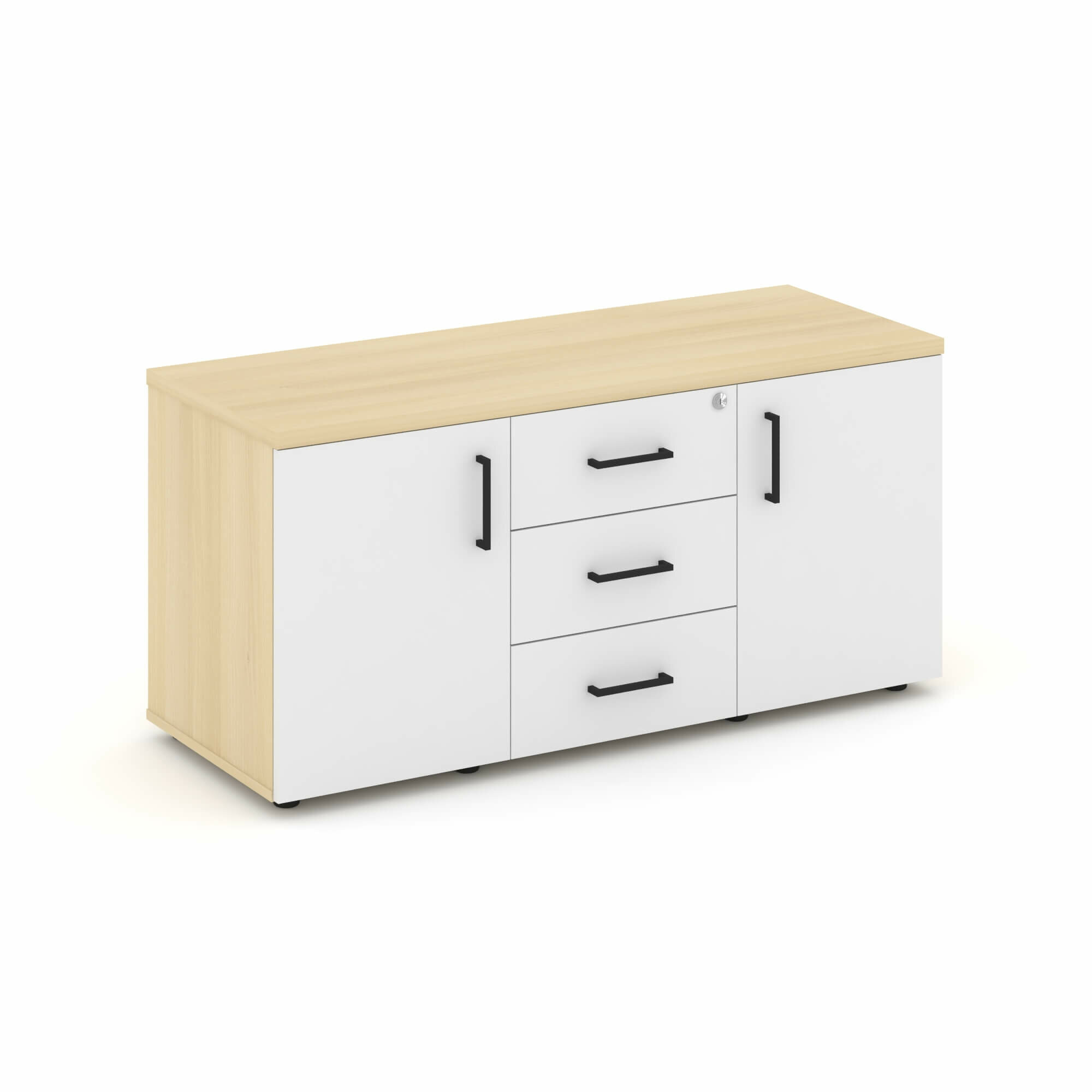 Тумба для оргтехники Стайл Проджект/Style Project Riva SN. TS-002 Акация Лорка / Белый 1206х460х576
