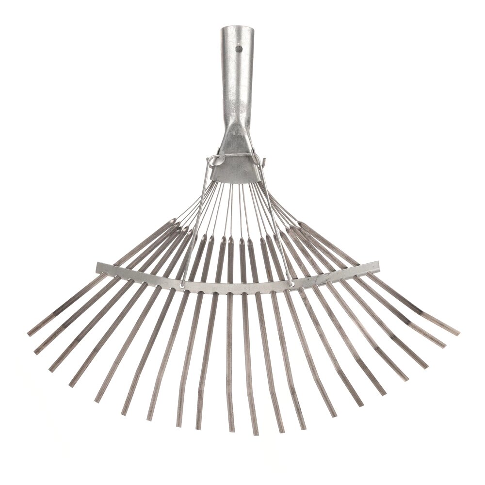 Грабли без черенка, стальные, оцинкованные, веерные, 22 зубца