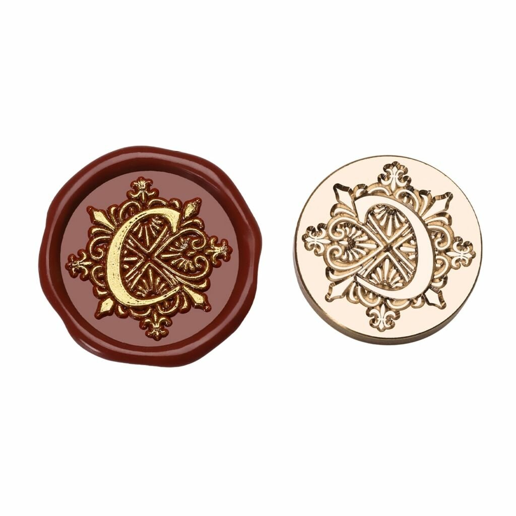 Заглавная буква D сургучным штампом-печатью для скрапбукинга в подарочной упаковке