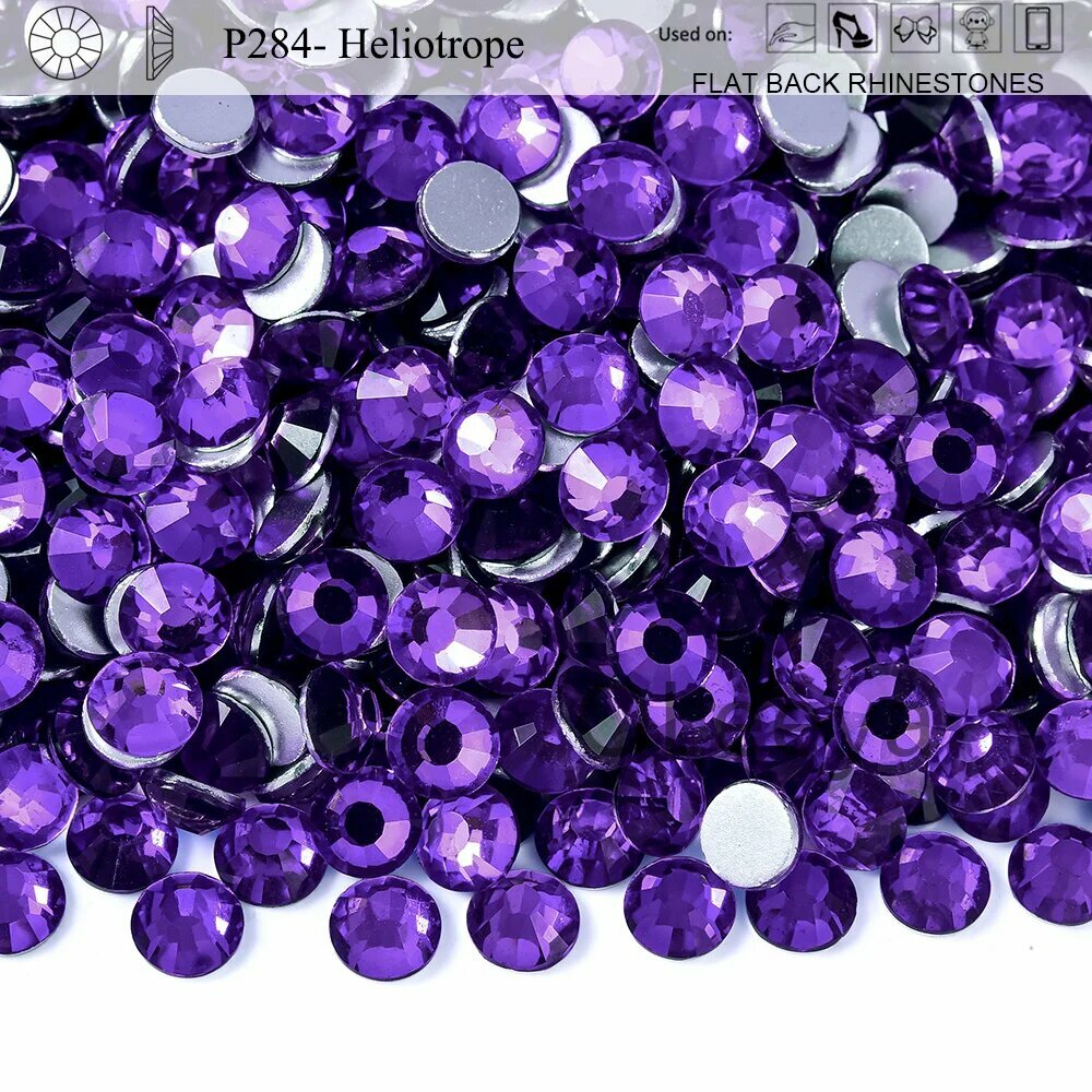 Oleeya P249-P296 холодная фиксация кристаллы серебристые Фиолетовый, mix ss6-ss20 1440pcs, p284 Heliotrope
