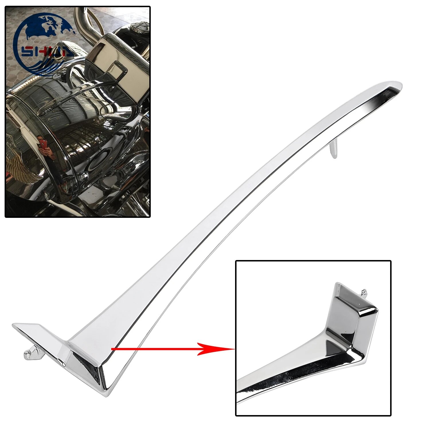 Для Harley Road King FLHR Classic FLHRC Police EFI FLHPI подходит для одного хромированного мотора из цинкового сплава Верхняя накладка для гобеллы