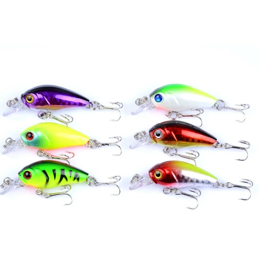 BODECIN Мини-кренки для рыбалки 6 шт. Белый, Mixed Color 6PCS