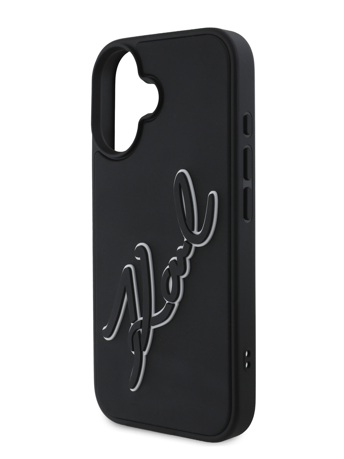 Lagerfeld для iPhone 16 чехол 3D Rubber Bicolor Signature Hard Black