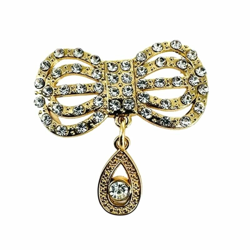 Декоративная пряжка для сумки с бриллиантами-галстук-бабочка