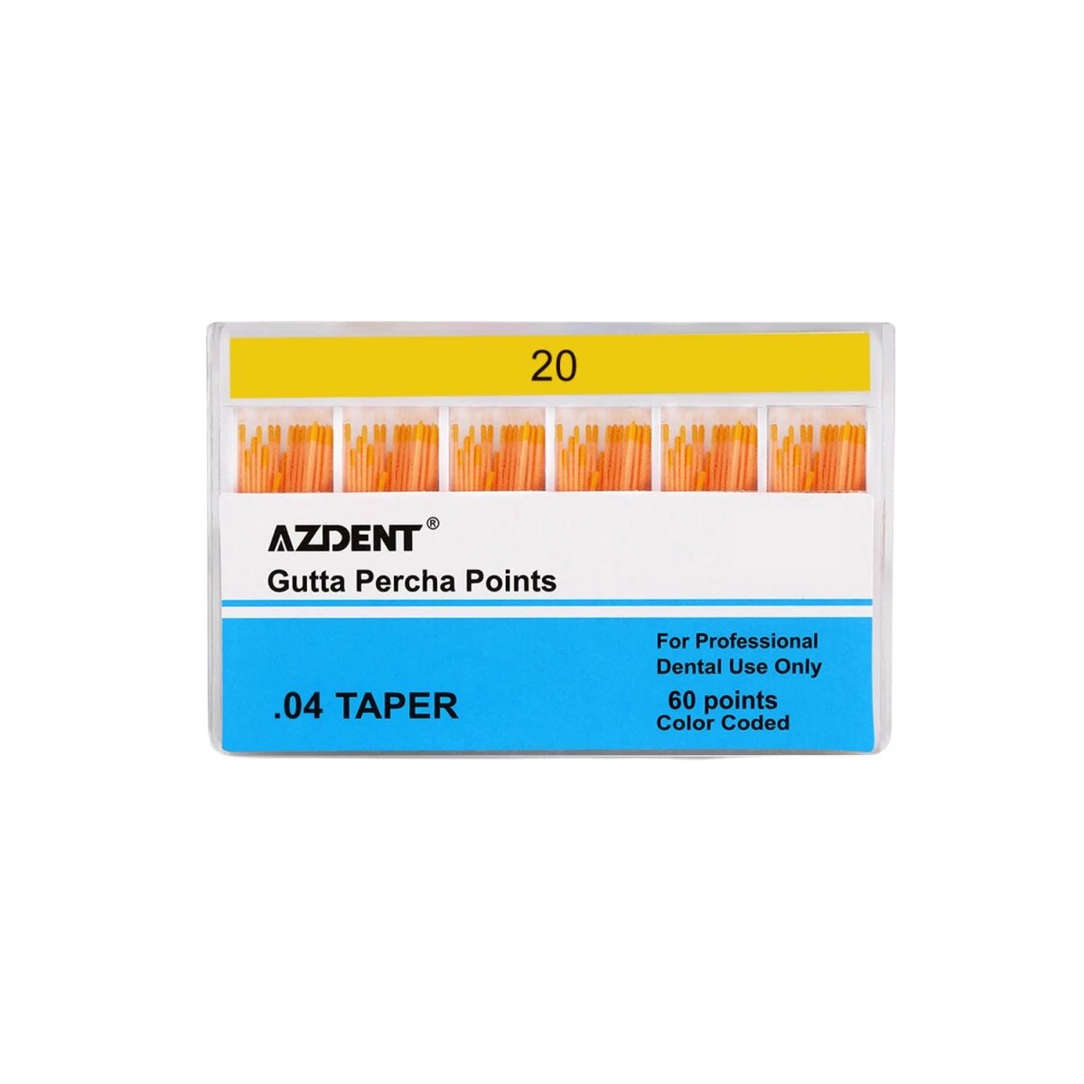 AZDENT Gutta Percha Points, 0.04 Taper, 20шт, Цвет: 60PCS