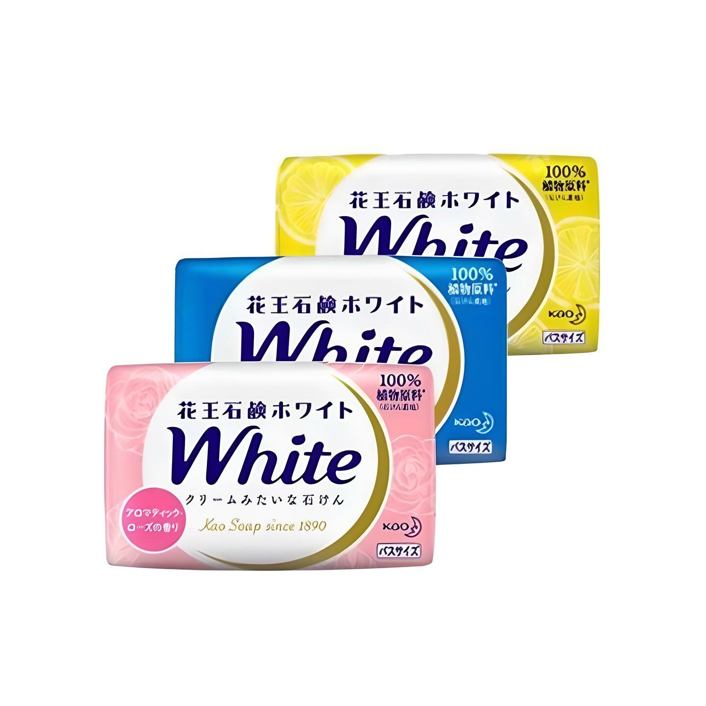 Крем-мыло увлажняющее KAO White набор твердое, кусковое, ассорти, 3 шт.* 130 гр.