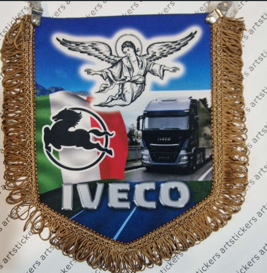 Вымпел IVECO, 20х25см, двусторонний на присоске, ткань, аксессуар для авто